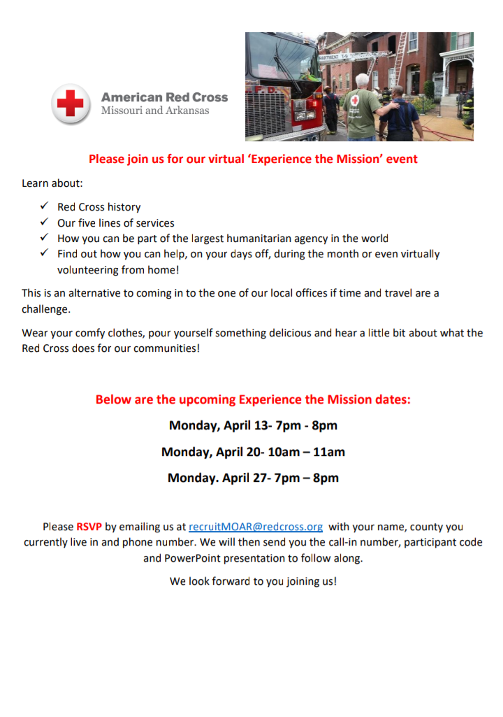 Red Cross Virtual Opportunity - Young at Heart Resources